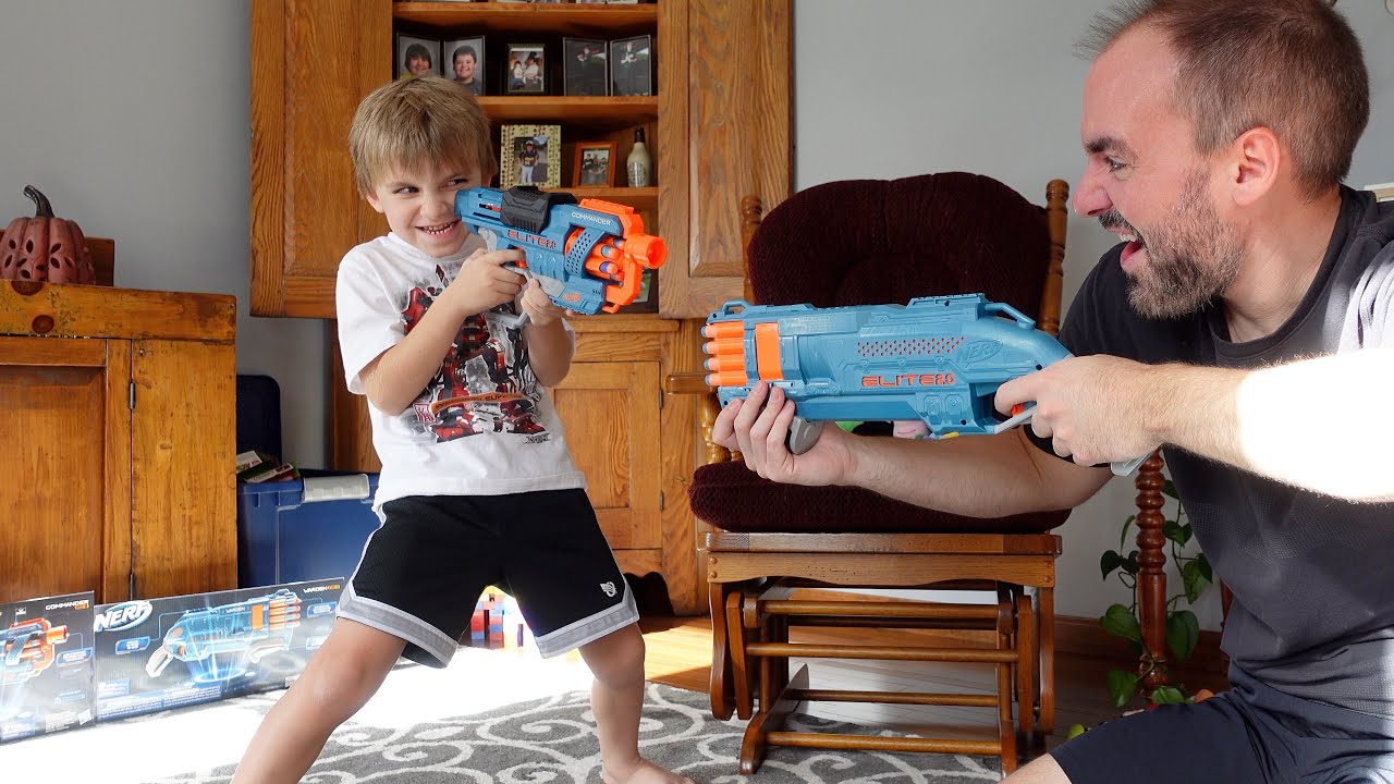 Father Son Nerf Battle - YouTube