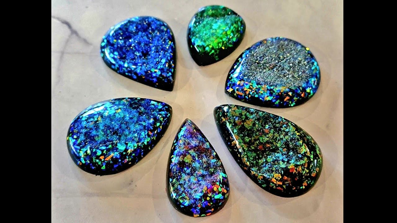 #1487 Gorgeous Iridescent Resin Druzy Crystal Pendants - YouTube