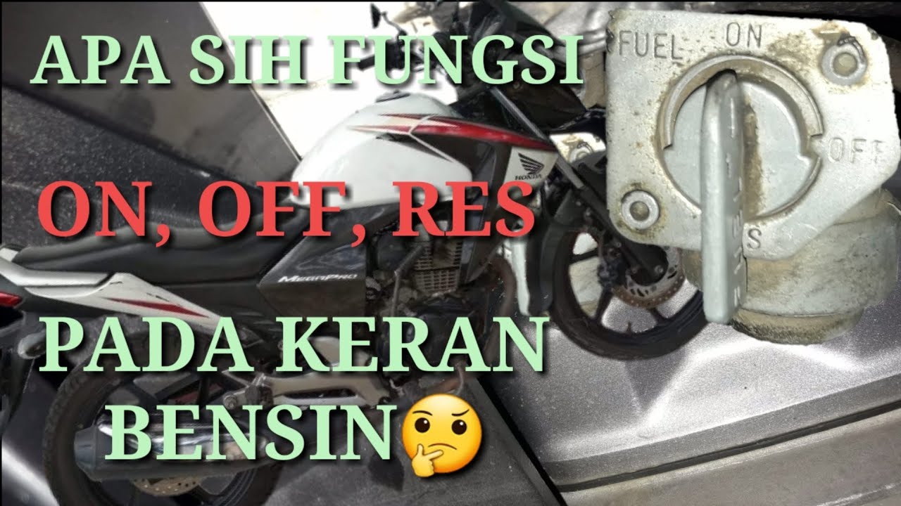 Fungsi on, off dan res pada keran bensin motor - YouTube