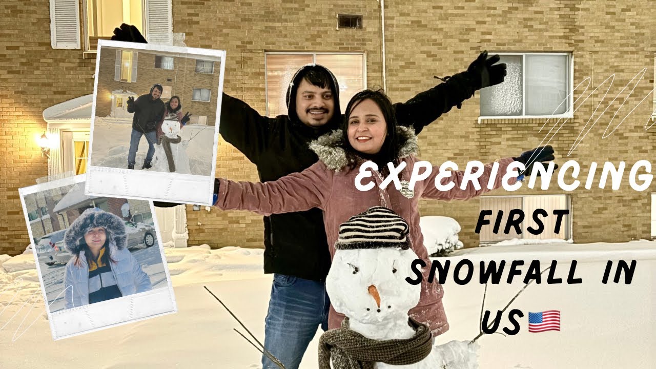 🌨️ Experiencing My First Snowfall in the US! 🌨️ - YouTube