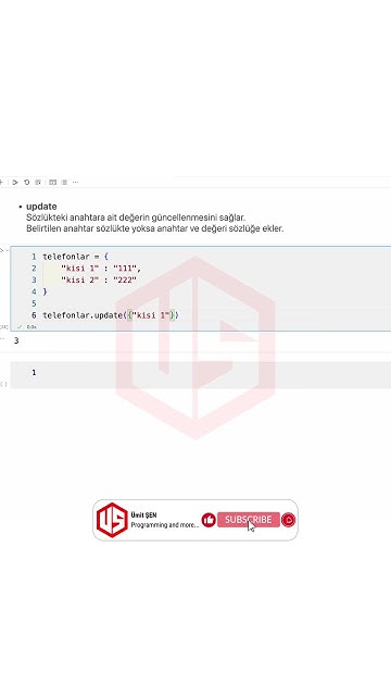 Python Sözlük Metotları Update Python Sözlükler Coding Programming 