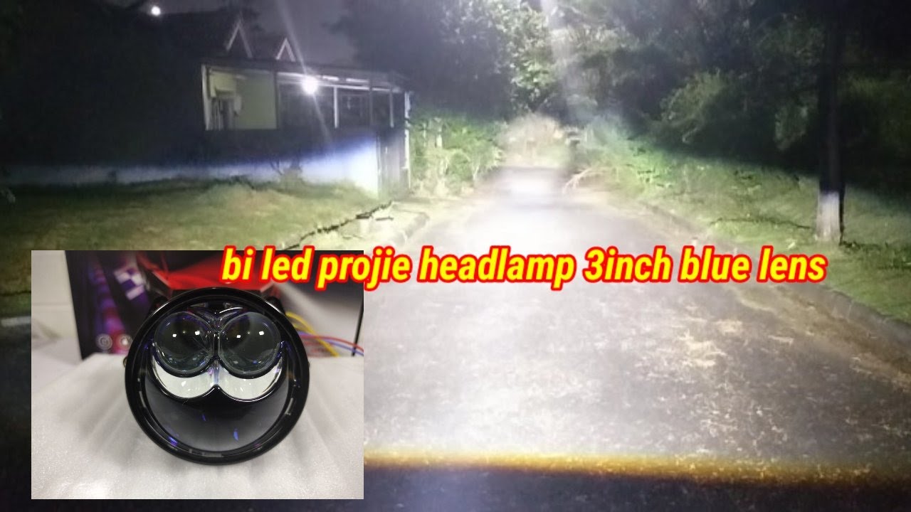 Lampu bi led projector lens double lens 3inch blue lens - YouTube