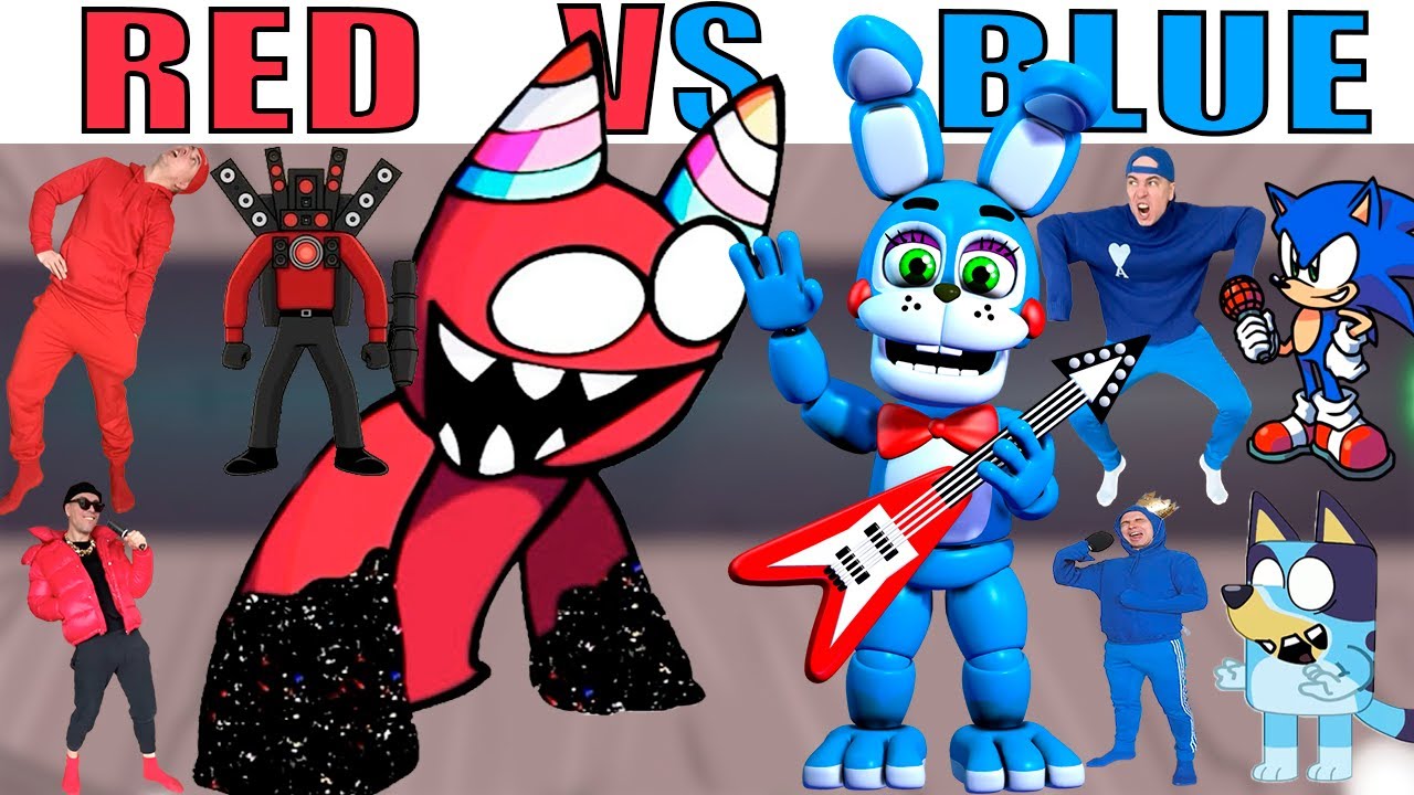 FNF Character Test Gameplay VS Playground Vs Real Life Red Vs Blue ...