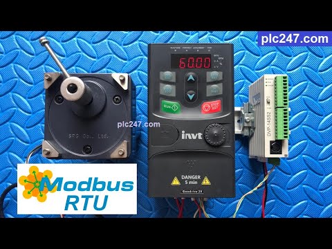 DVP 14SS2 "Modbus RTU" INVT Goodrive 20 VFD - YouTube