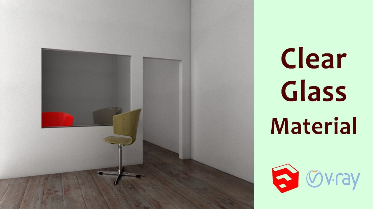 Cara setting material kaca bening transparan vray sketchup - YouTube