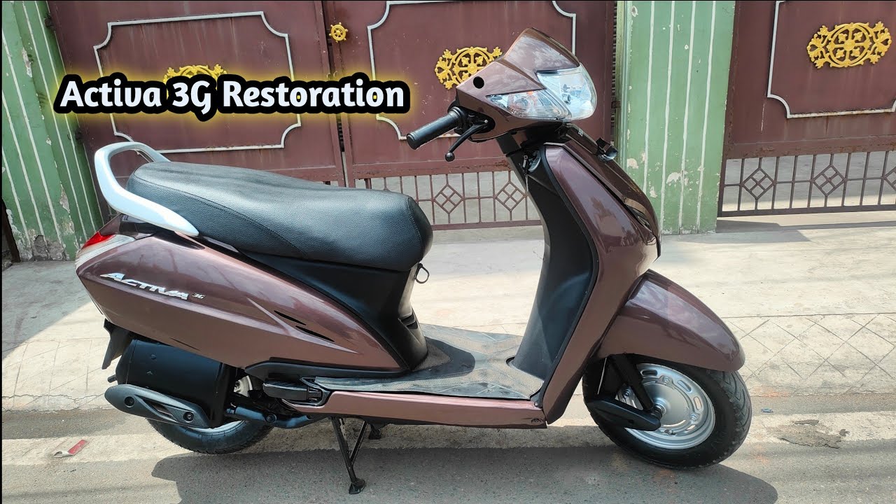 Activa 3g Complete Restoration Brown Colour || Painting & Denting - YouTube