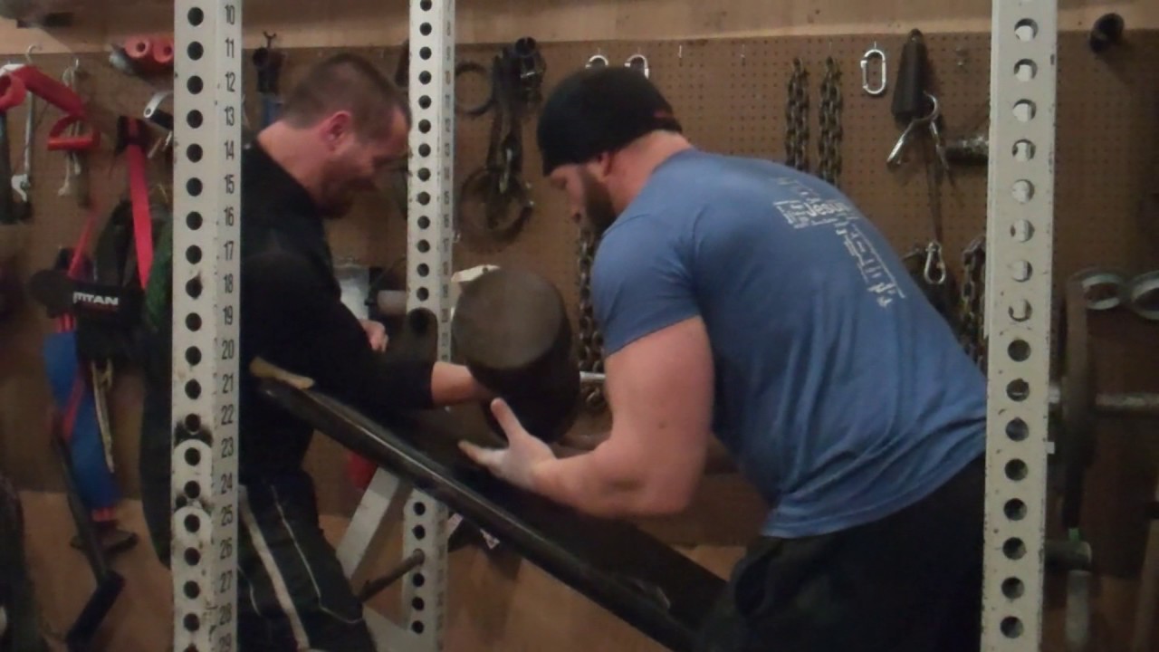 Arm Wrestling Bench Curls - YouTube