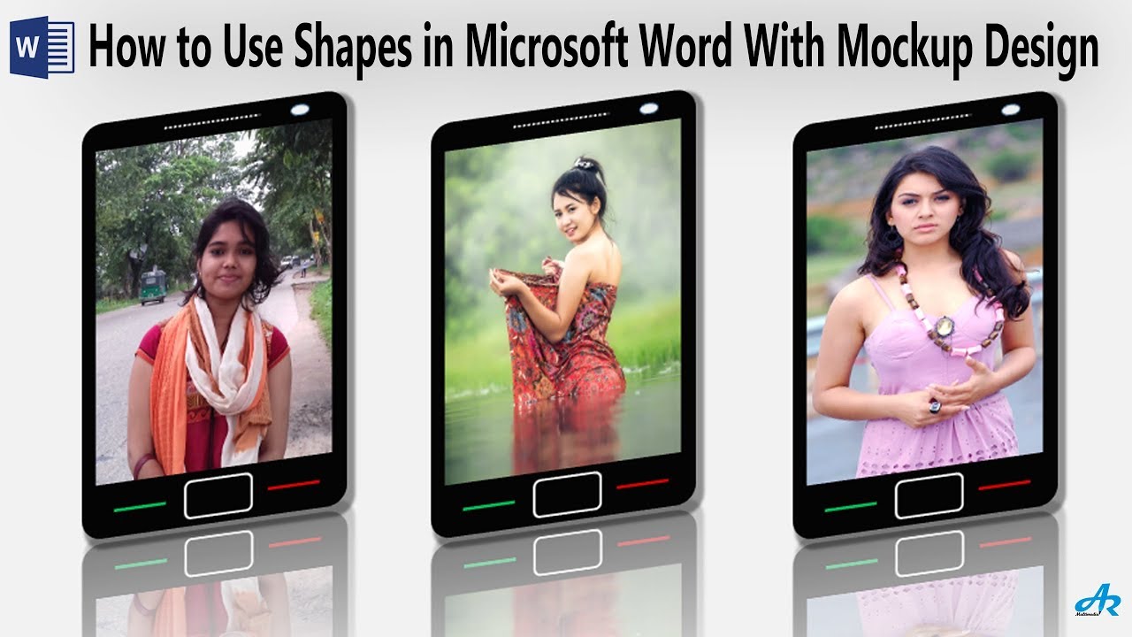 How to Use Shapes in Microsoft Word 2013 With Mockup Design Part 2|3D ...