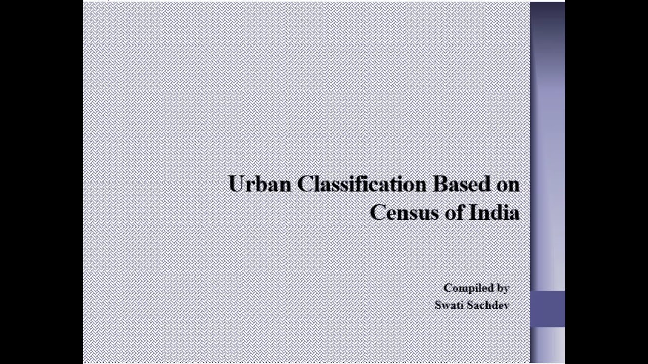 Rural Urban Classification India B - YouTube