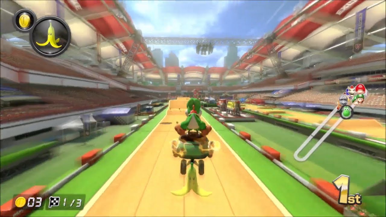 Mario Kart 8 Deluxe - Excitebike Arena 150cc (Green Yoshi w/ Biddybuggy ...