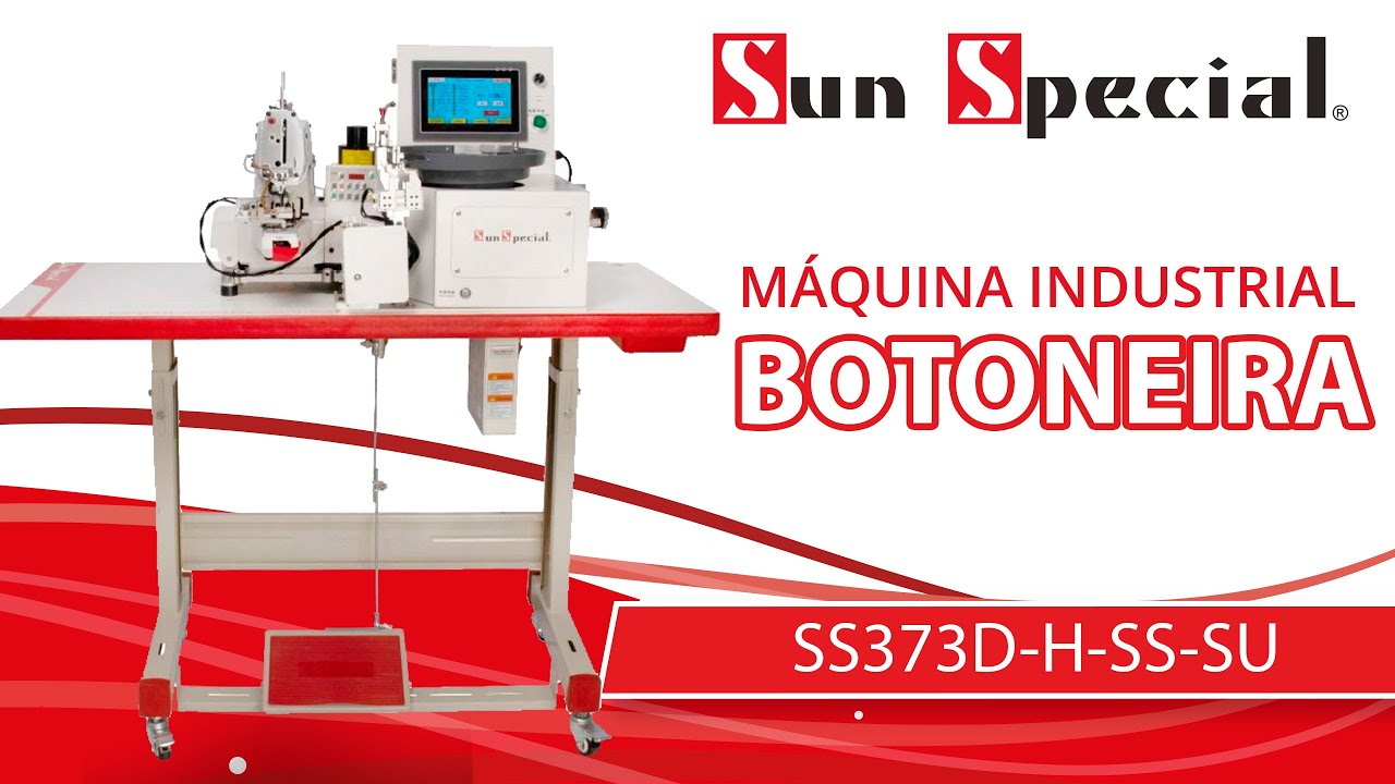 Botoneira com Alimentador de Pregar Botões em PÉ - SS373D-H-SS-SU Sun ...