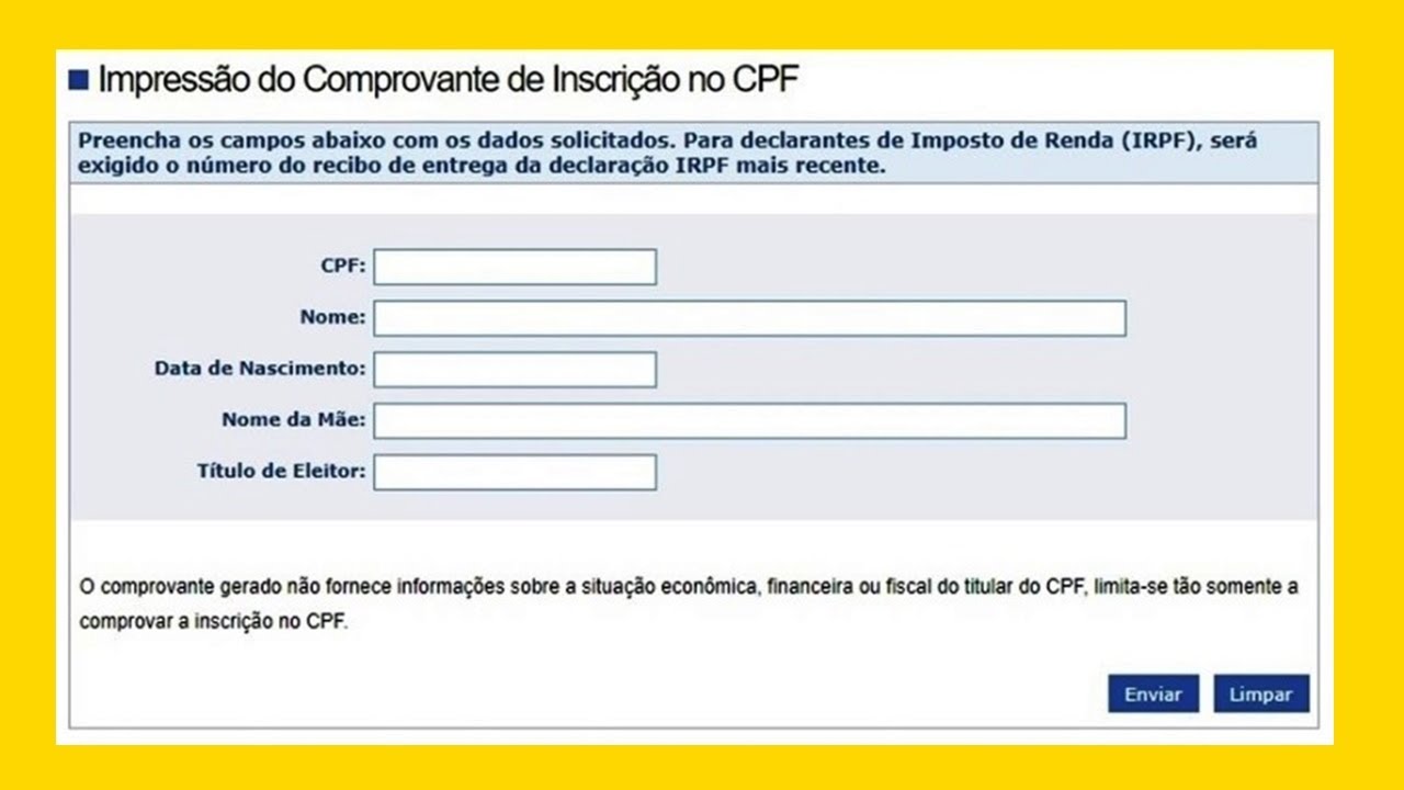 Como Emitir O Cpf Pela A CertidÃo De Nascimento Youtube