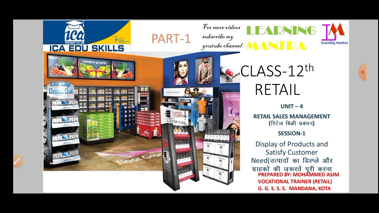 Class 12th Retail Unit 4th Session-1st Display of Products and Satisfy ...