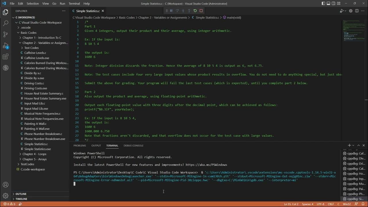 C Lab: Simple Statistics - YouTube