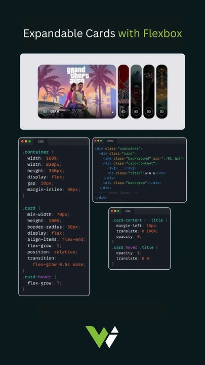 Make Easy Expandable Cards With Flexbox Html And Css Html Css Javascript Frontend Shorts