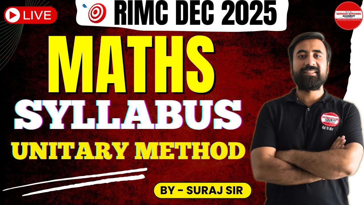 RIMC MATHS SYLLABUS Unitary Method | BY - SURAJ SIR RIMC / MISSION RIMC ...