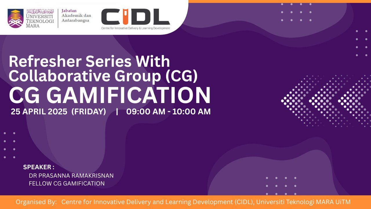 REFRESHER SERIES WITH COLLABORATIVE GROUP (CG) : CG GAMIFICATION - YouTube