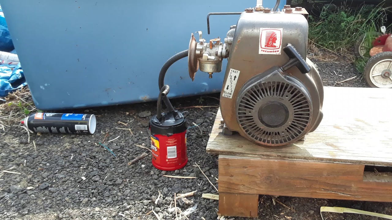 Small engine running on gas vapors - YouTube