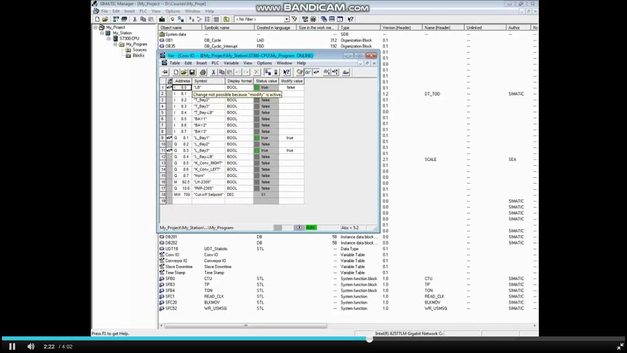 How To Permanently Modify Function of The Variable table In Simatic Manager # VAT - 4 Of 4 - YouTube