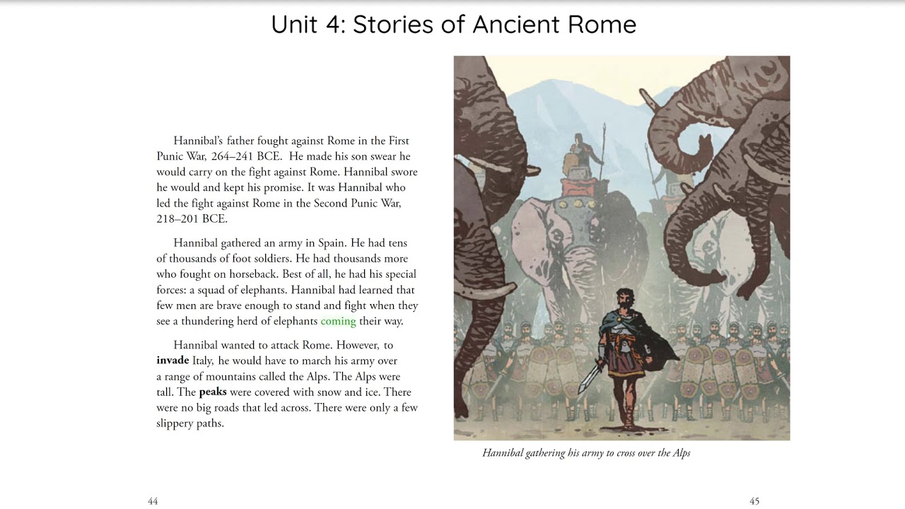 Unit 4 Chapter 5 Hannibal Crosses the Alps CKLA 3rd Grade - YouTube