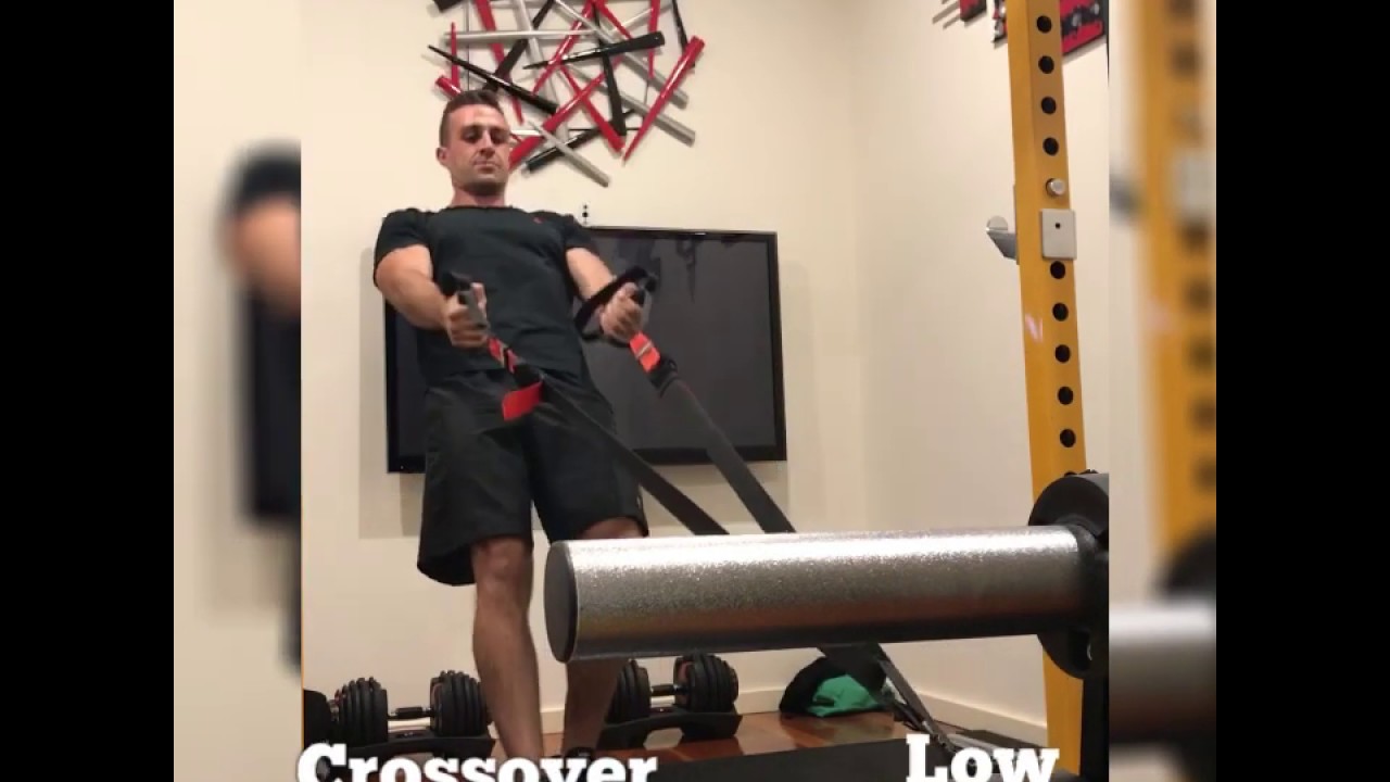 Crossover with TRX - from low attachment point - YouTube