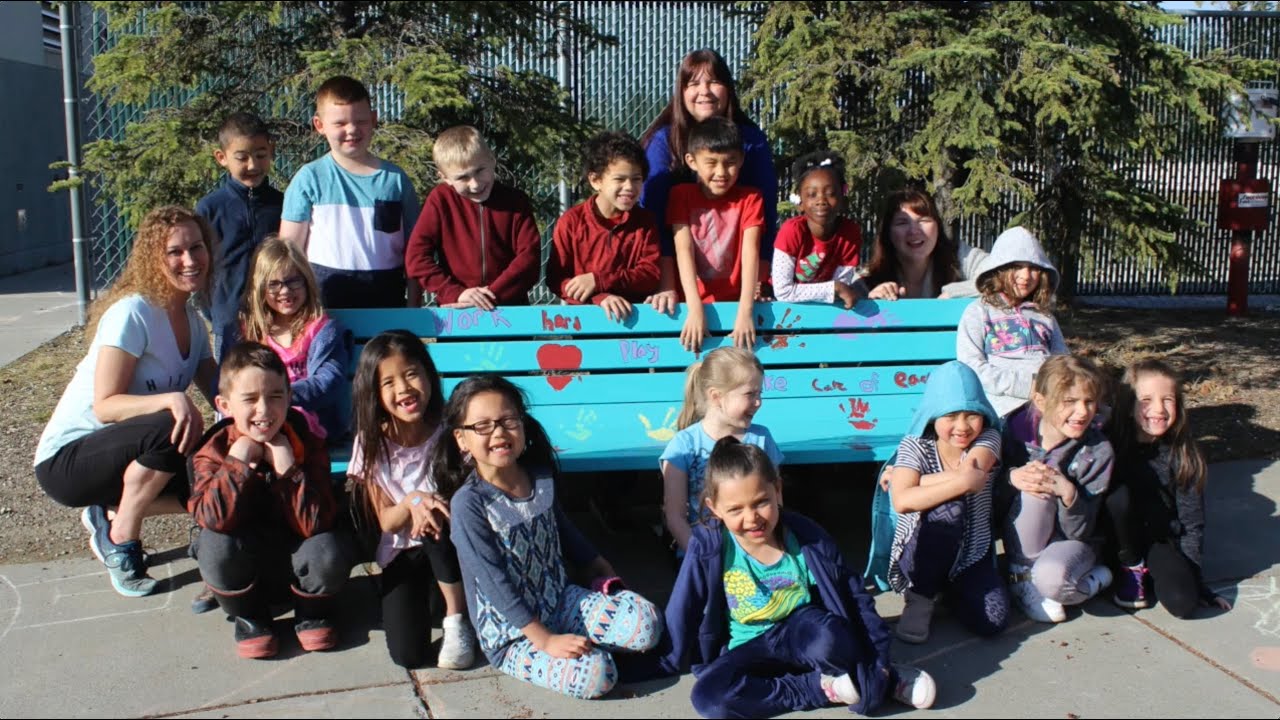 The Buddy Bench @ Anne Wien Elementary in Fairbanks, Alaska - YouTube