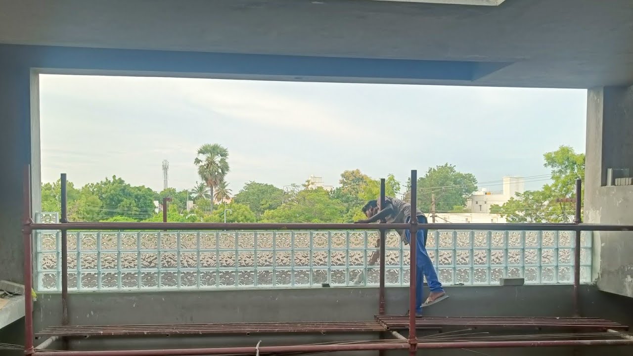 Glass Wall Installation | How to Build Glass Bricks or Blocks | Erode | Tamil | Kpr Construction ...