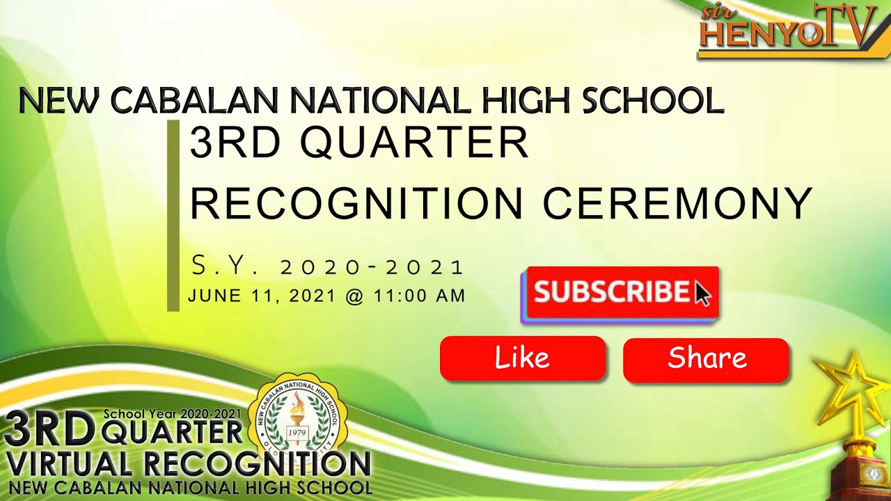 Emcee Intro and Ending, 3rd Quarter Virtual Recognition 2020-2021 - YouTube