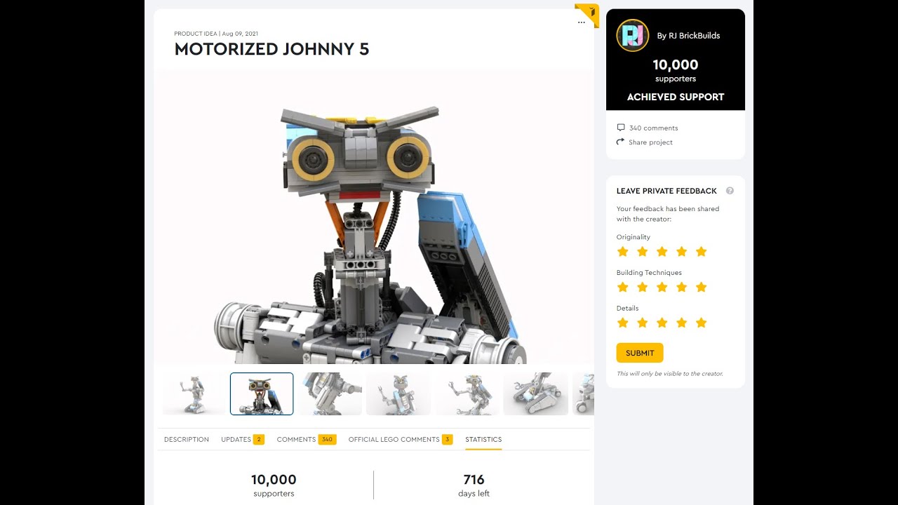 Johnny 5 Got 10,000 Supporters! :) - YouTube