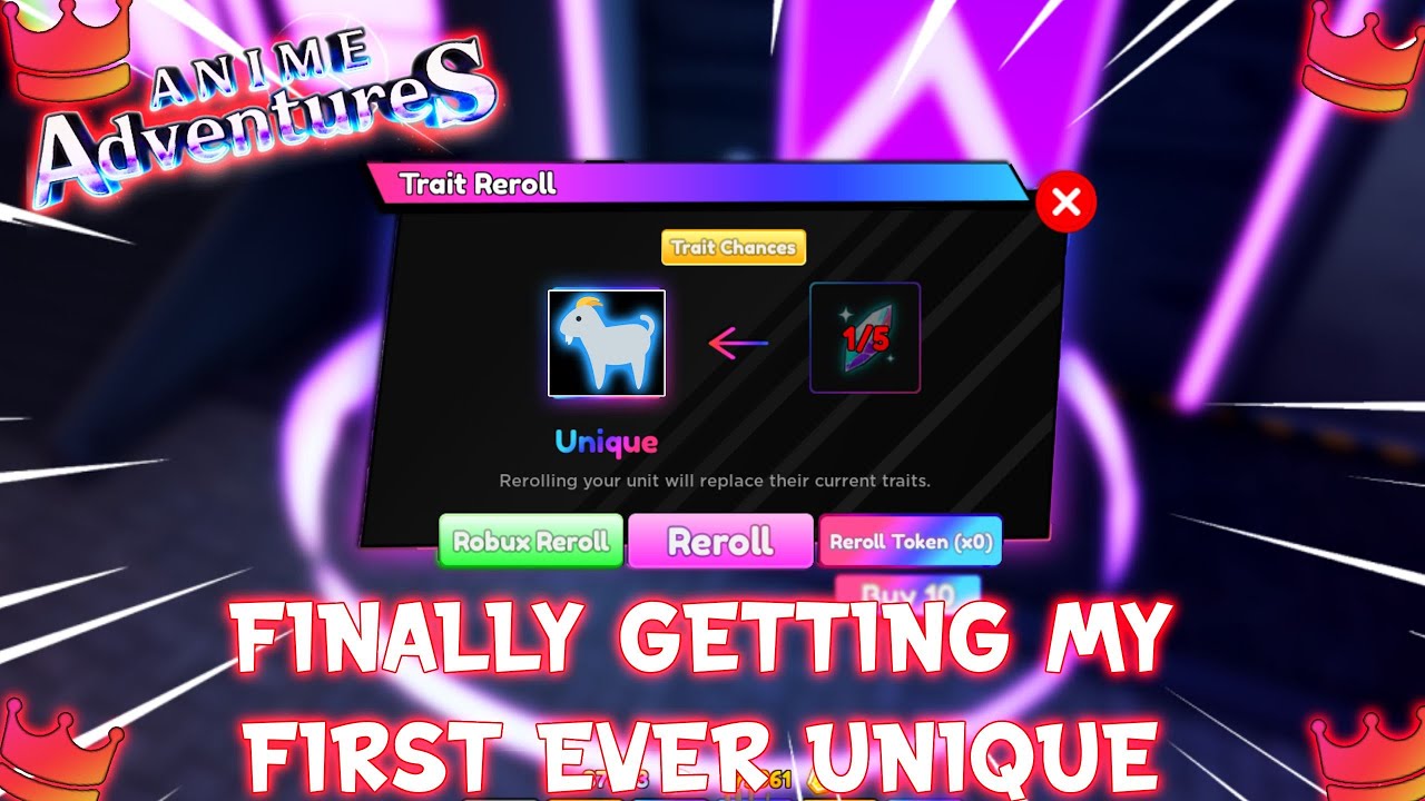 *GETTING MY FIRST EVER UNIQUE* (F2P) ANIME ADVENTURES ROBLOX - YouTube