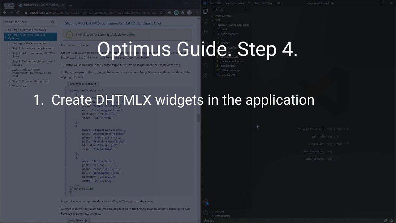 How to Add DHTMLX Widgets - DHTMLX Optimus Tutorial - YouTube