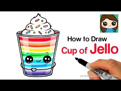 How to Draw a Cup of Jello Easy | Safe Videos for Kids