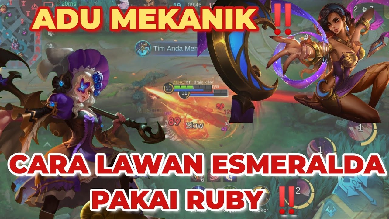 RUBY GAMEPLAY ADU MEKANIK LAWAN ESMERALDA ‼️ || #mobilelegends #rubymobilelegends #mlbb - YouTube