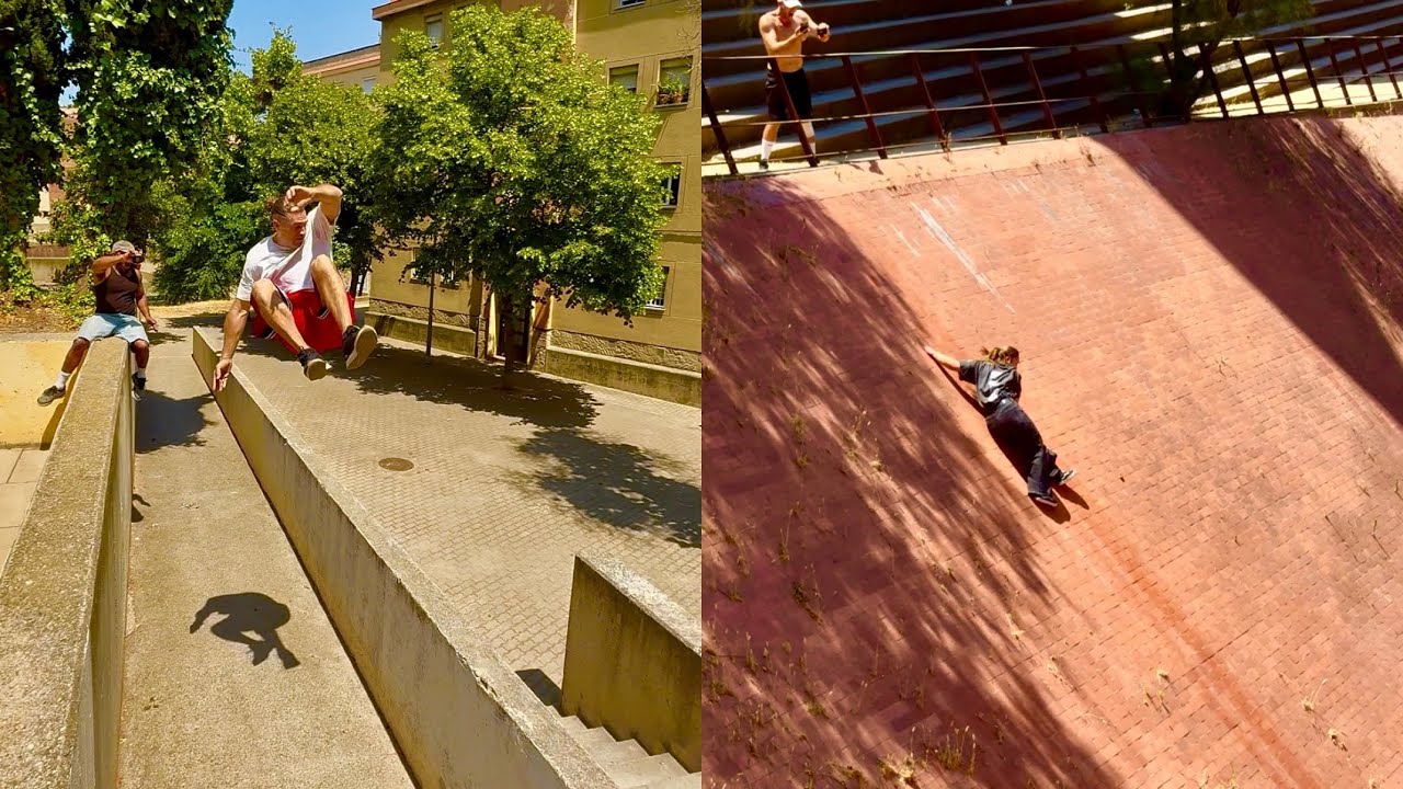 SCARY Parkour, Worlds First & INSANE 25ft Concrete Slide - YouTube