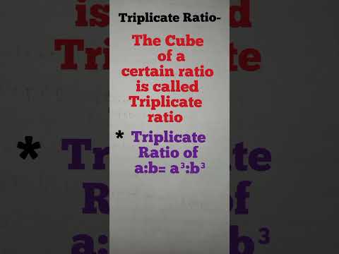 What is Triplicate Ratio - YouTube