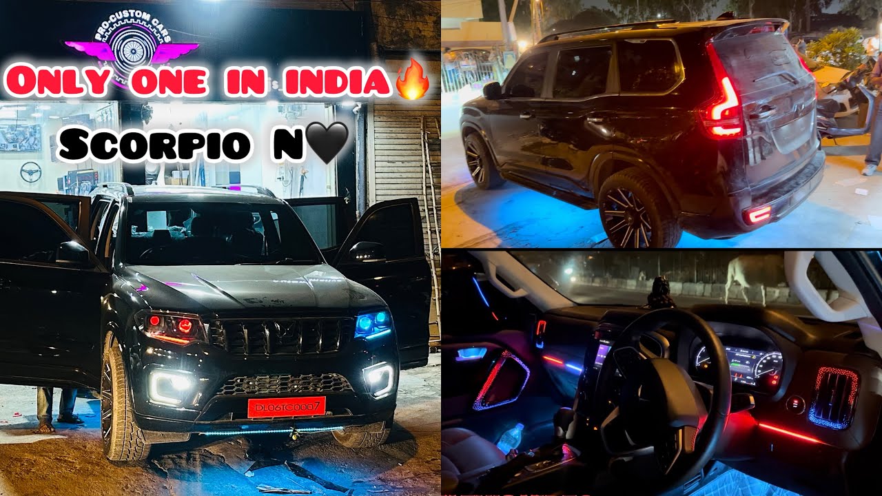 Scorpio N🖤 में लगवादी OEM style Ambient Lights🌈|| First time on Youtube ...