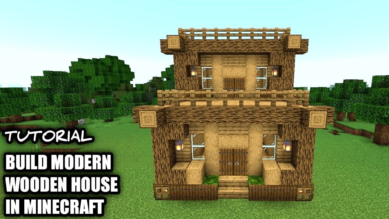 BUILD EASY MODERN WOODEN HOUSE IN MINECRAFT | TUTORIAL | Feddishorts ...