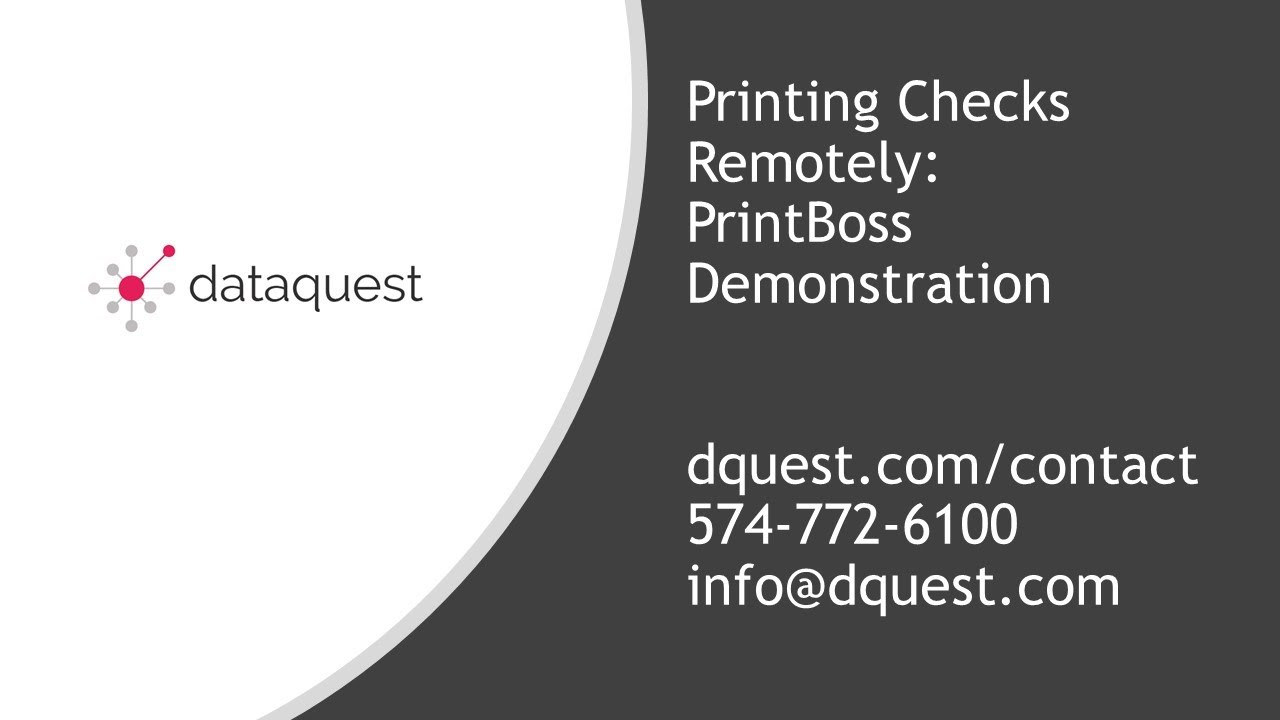 Data Quest Sage 300 Demo: Printing Checks Remotely with Wellspring ...