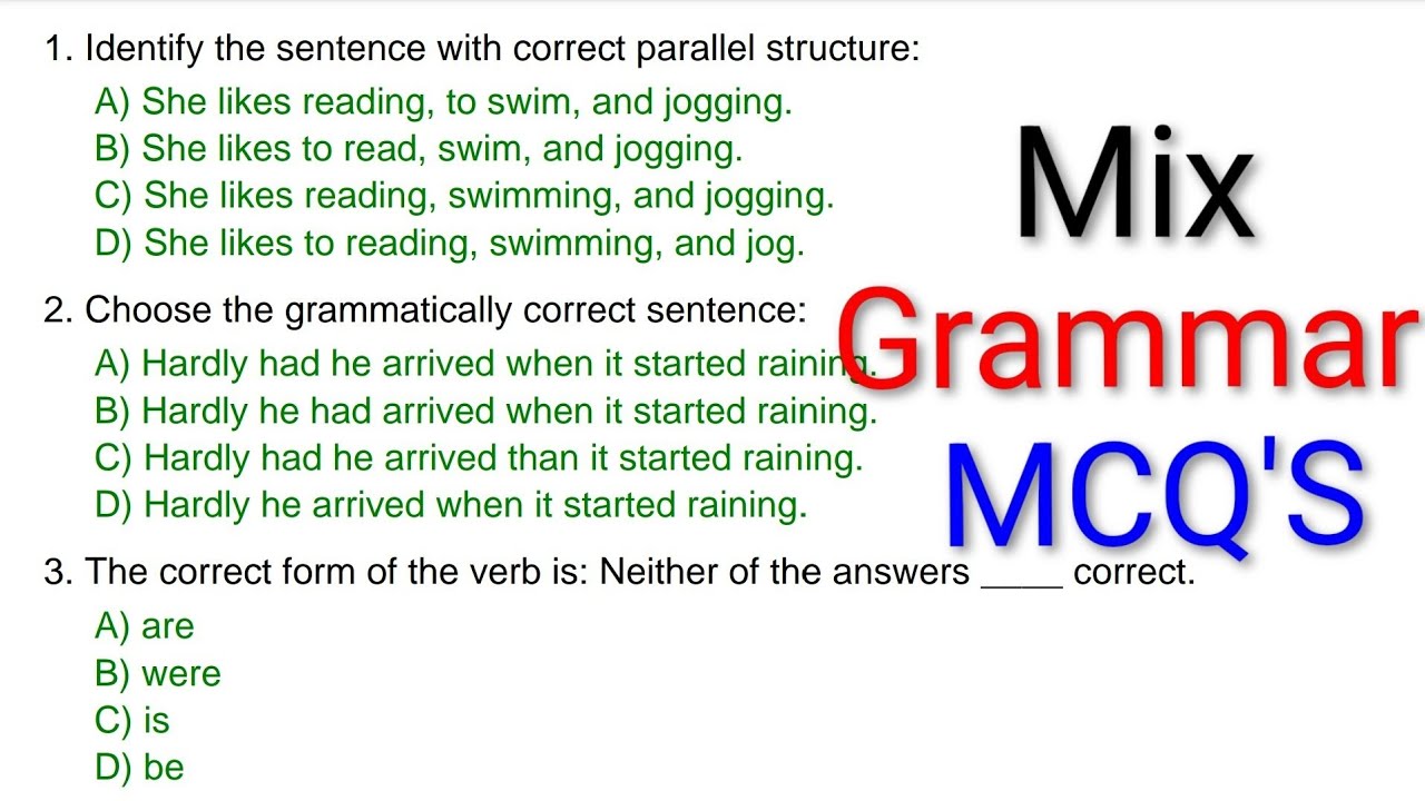🔥 Mix Grammar MCQ’s | English Grammar Practice Test 2025 | Most ...