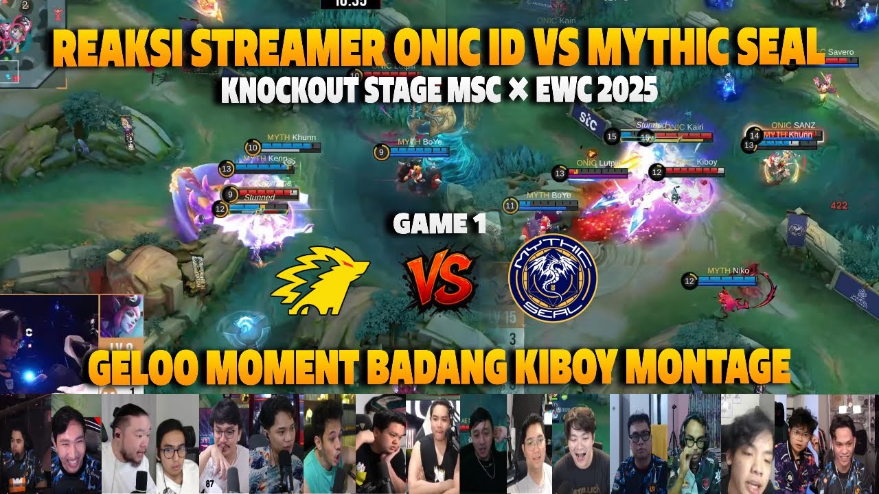 MOMENT BADANG KIBOY MONTAGE REAKSI STREAMER MSC KNOCKOUT STAGE ONIC ID VS MYTH | GAME 1 - YouTube