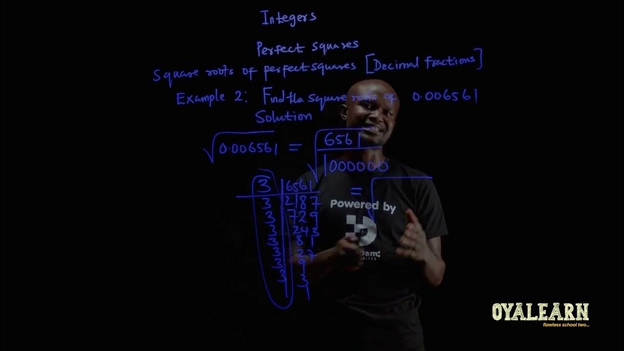 JSS2 | Mathematics | Integers | Square Root of Perfect Square | Decimal fraction | Question 2 ...