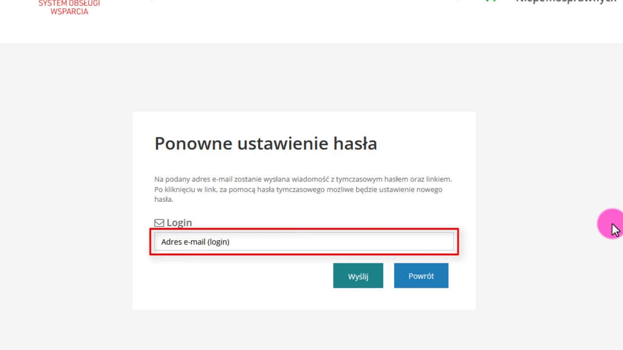Obsługa SOW – moduł Wnioskodawcy. Logowanie do systemu SOW, odzyskiwanie hasła. - YouTube