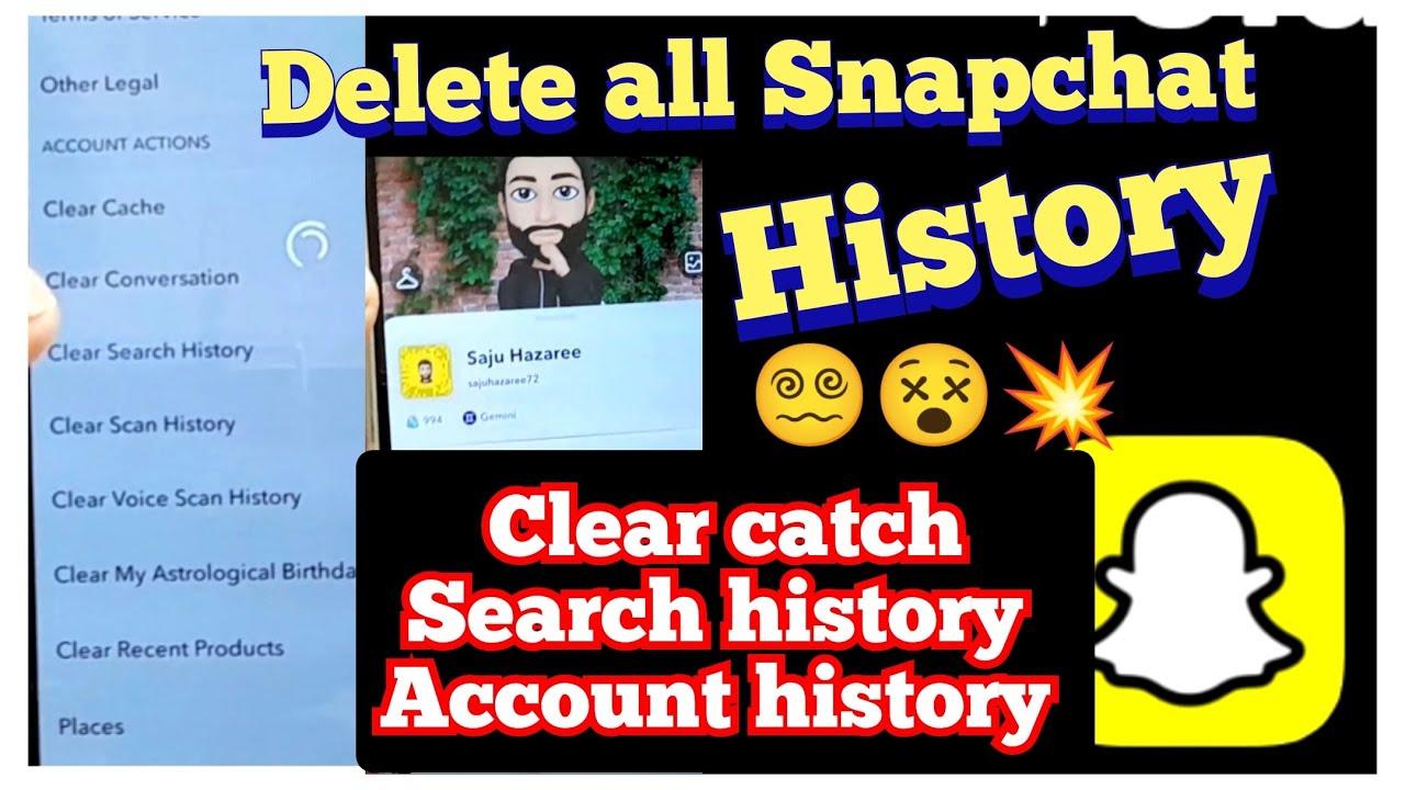 snapchat history delete || Clearn all history in Snapchat app - YouTube
