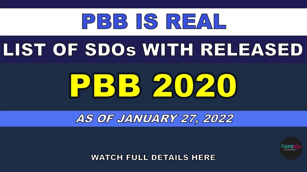 PBB IS REAL, MAY NAKATANGGAP NA! LIST OF SDOs WITH RELEASED PBB 2020 ...