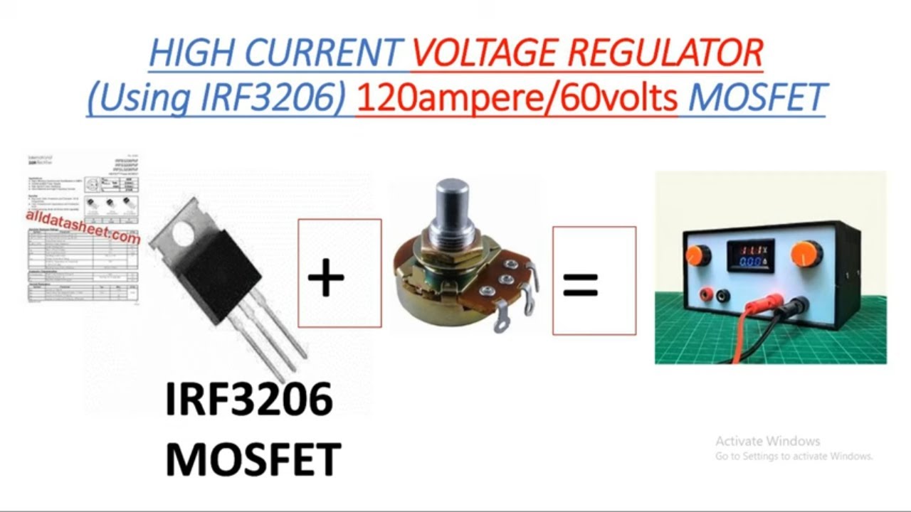 High Current Voltage Regulator using Mosfet transistor - YouTube