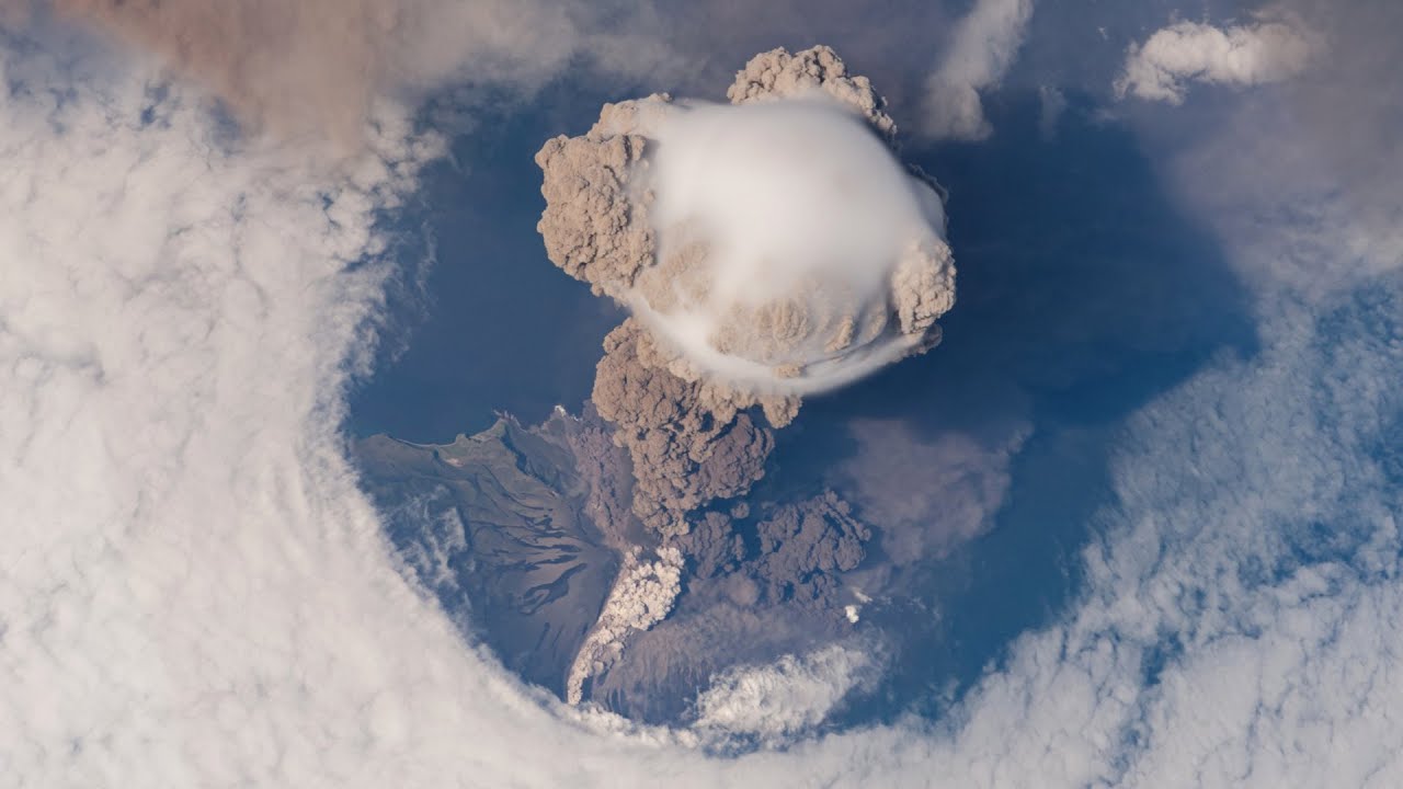 Sarychev Volcano Eruption seen from International Space Station ...
