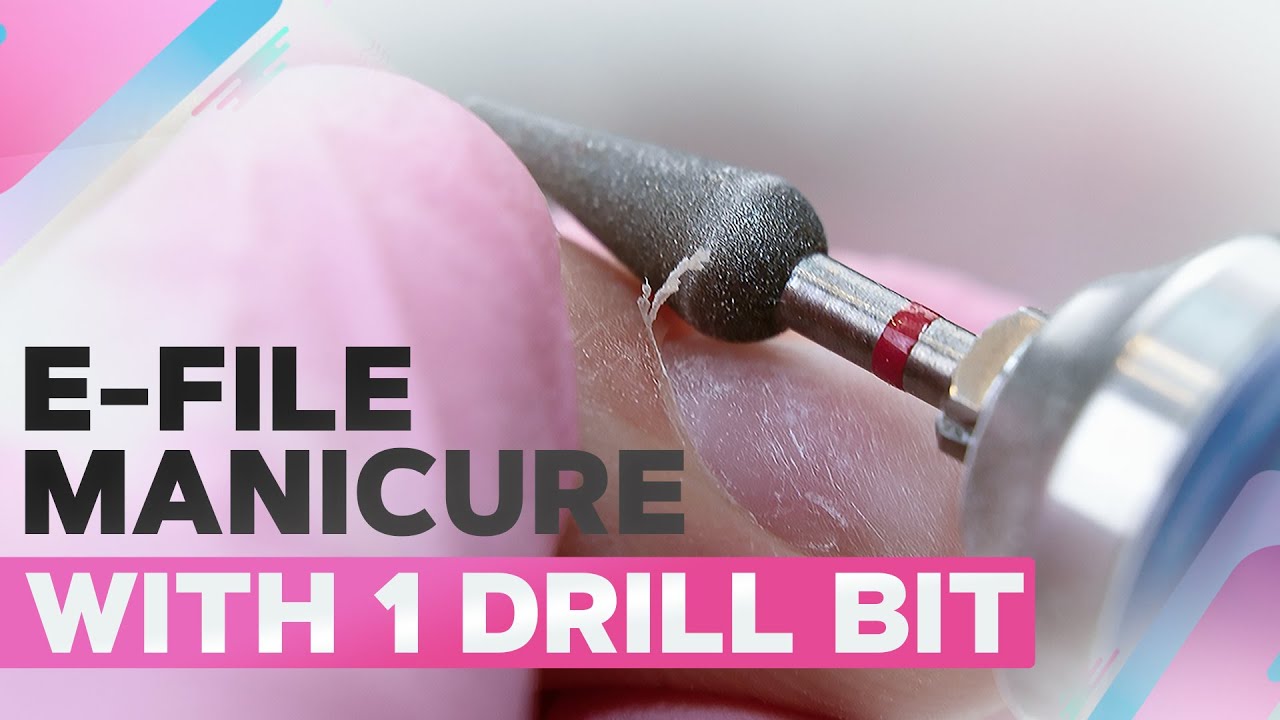 E-file Manicure With 1 Drill Bit | Simple Abstract Nail Art - YouTube