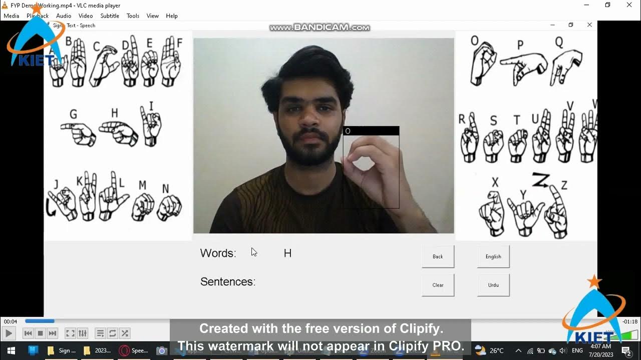 Sign to Text to Speech Demo Working and Explanation of Flow of Project ...