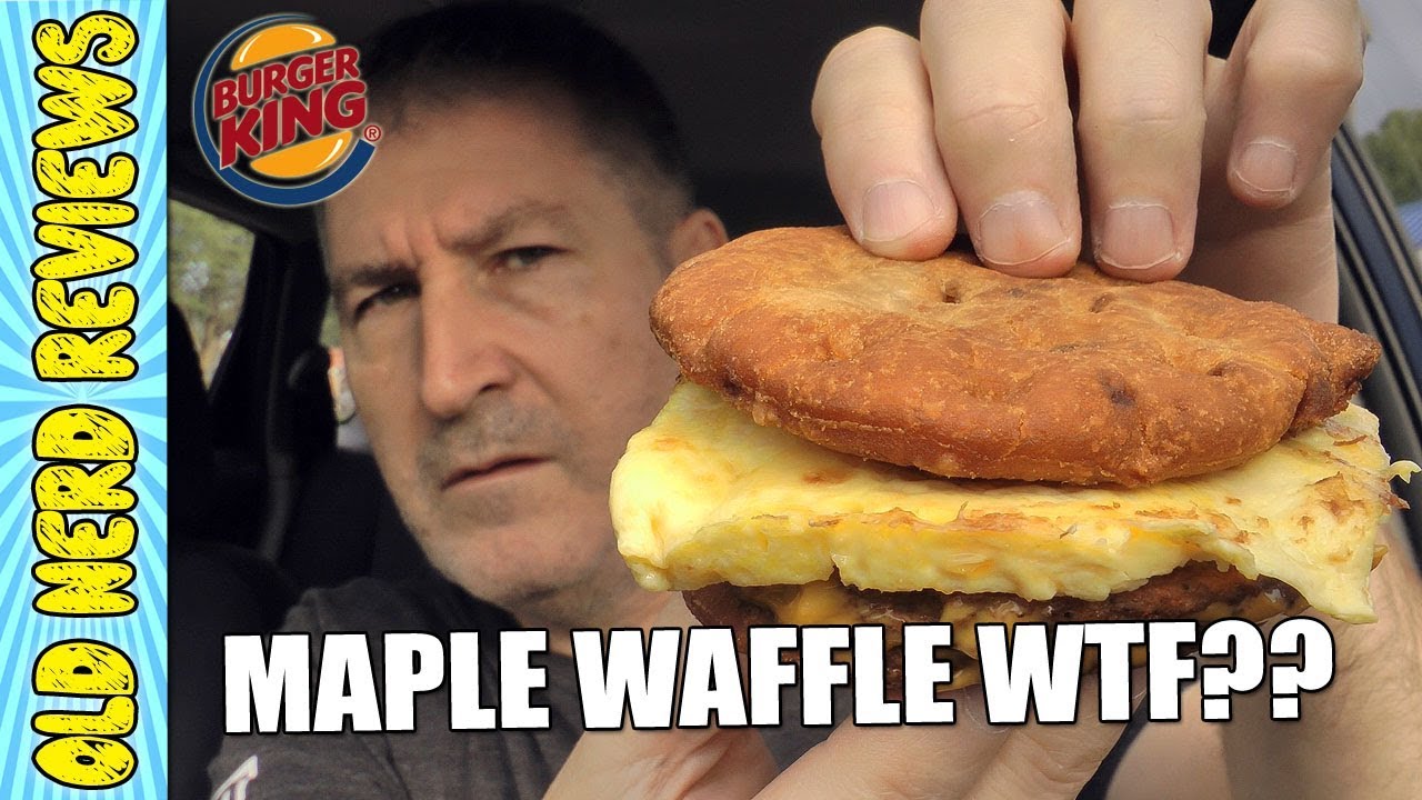 DISGUSTING BREAKFAST! | Burger King Maple Waffle Sandwich REVIEW 😮🍔👑😢 ...