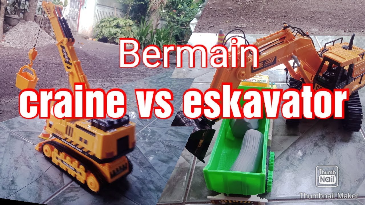 Bermain RC Eskavator dan Craine - YouTube